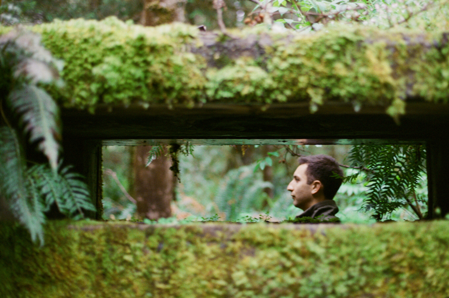 Man Through the Window in Oregon Forest - Entouriste