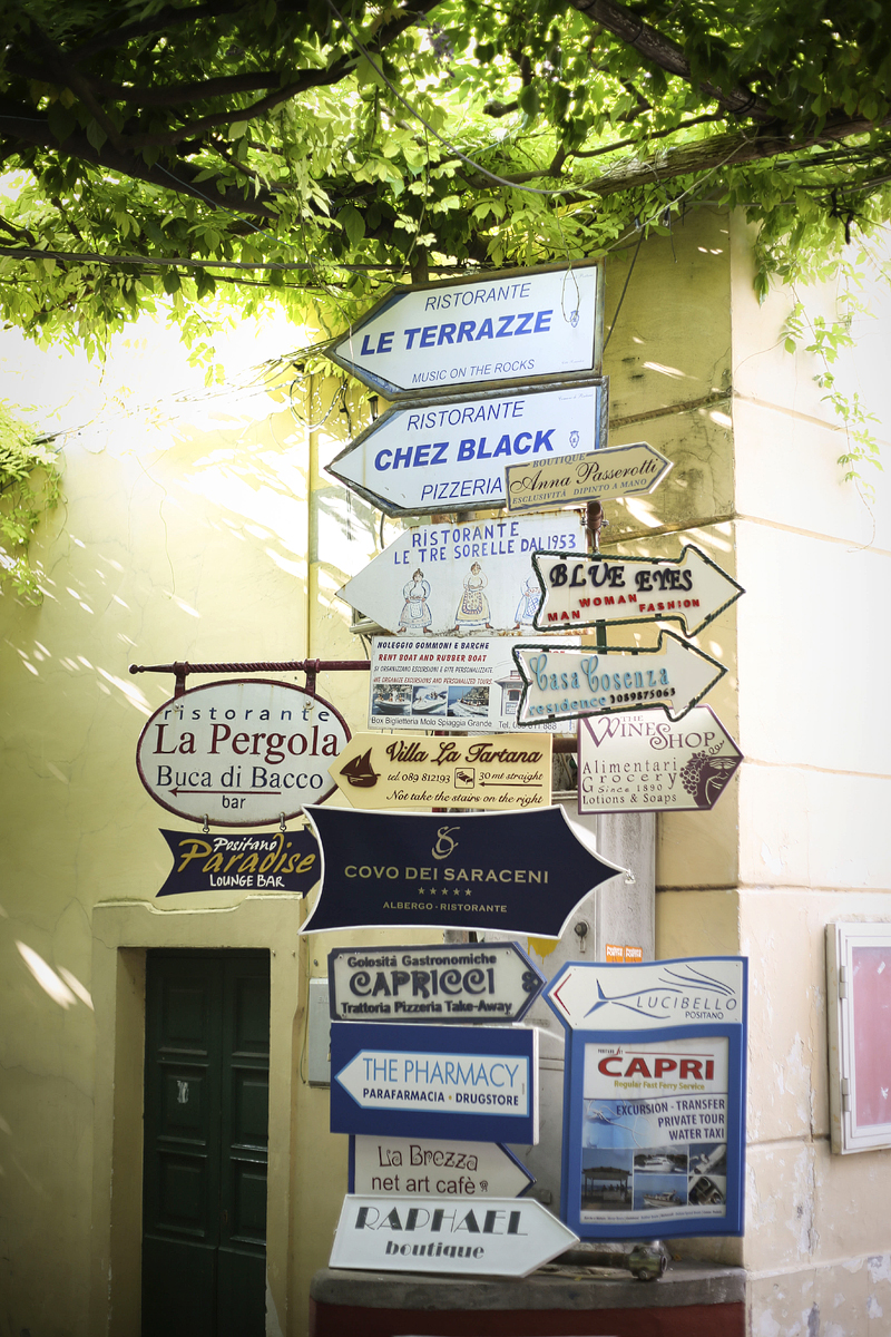 Street Signs in Positano Italy - Entouriste