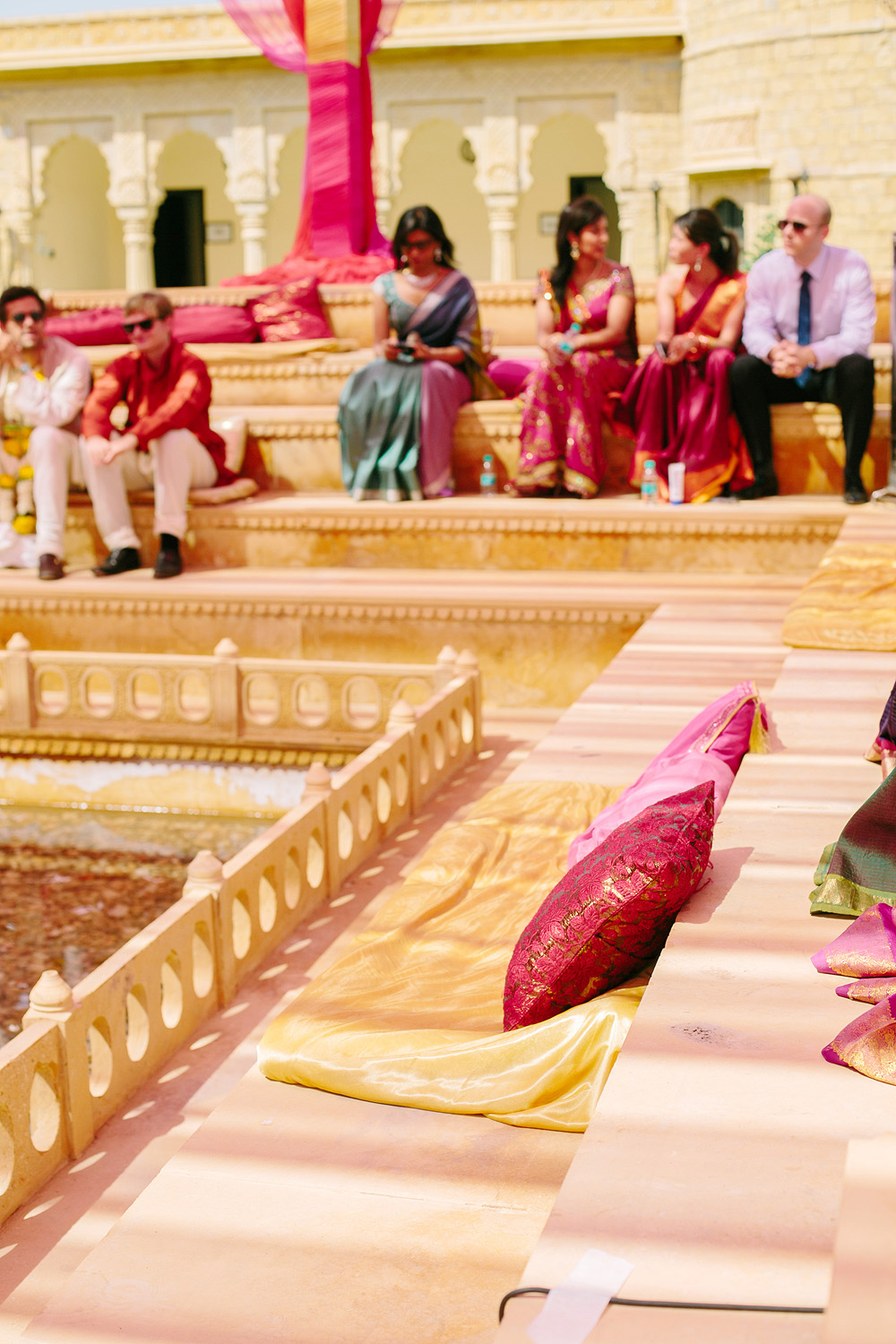 Silk Pillows at Pheras Ceremony at Suryagarh Palace in India - Entouriste