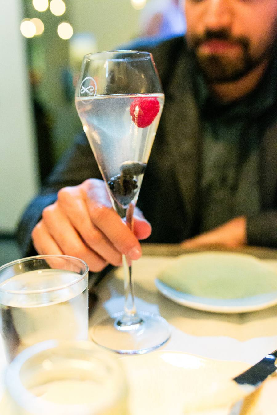 Champagne at Labstelle Restaurant in Vienna Austria - Entouriste